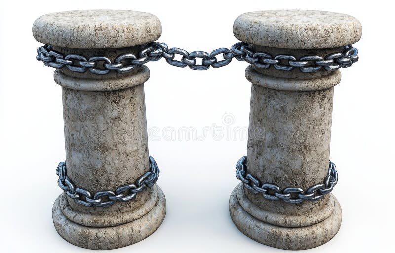 A Three-dimensional Depiction of Two Steel Chain Segments, One Coiled ...