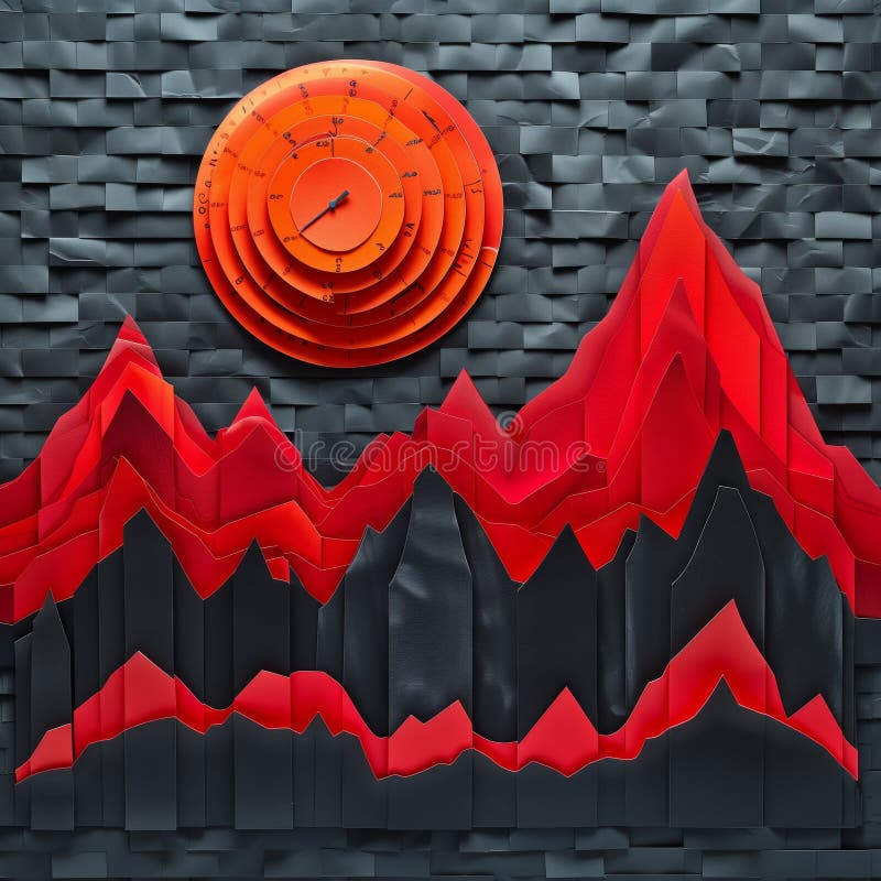 Timeless Peaks: an Abstract Representation of Mountains and Time Stock ...