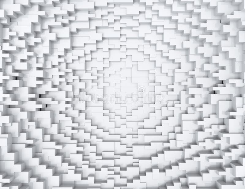 Three-dimensional Design from White Blocks Stock Illustration ...