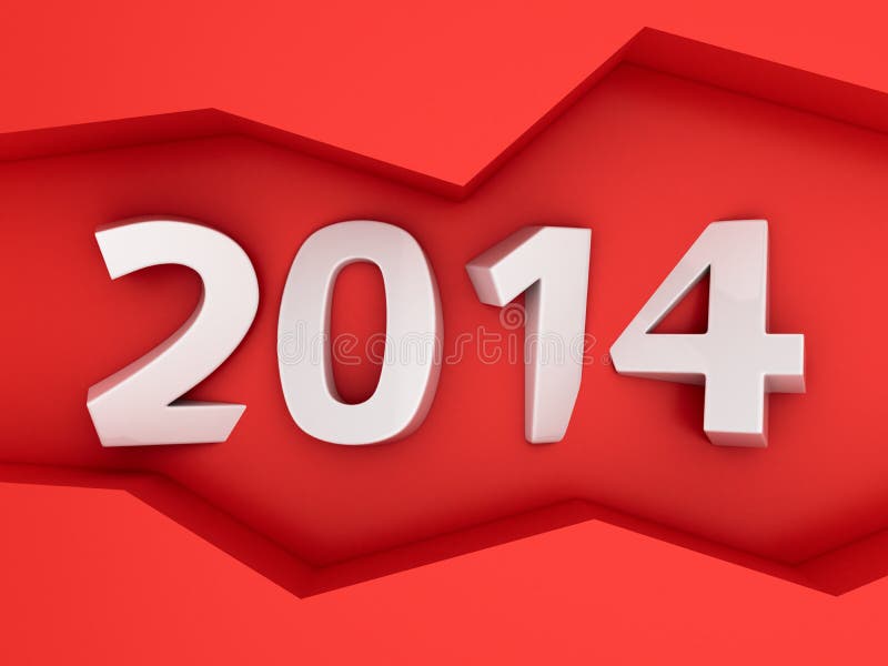 New Year 2014 Number with Dimension Lines Stock Vector - Illustration ...