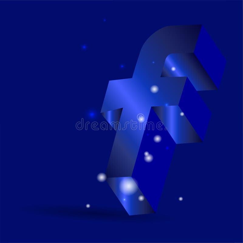 Three-dimensional Facebook Logo, on a Blue Background, Vector ...