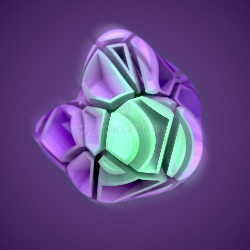 Three-dimensional Fantastic Object with Crack Pattern, 3d Rendering ...