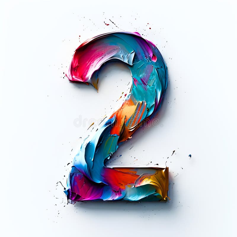 The Three-dimensional Figure "2", Made in the Technique of Oil Painting ...