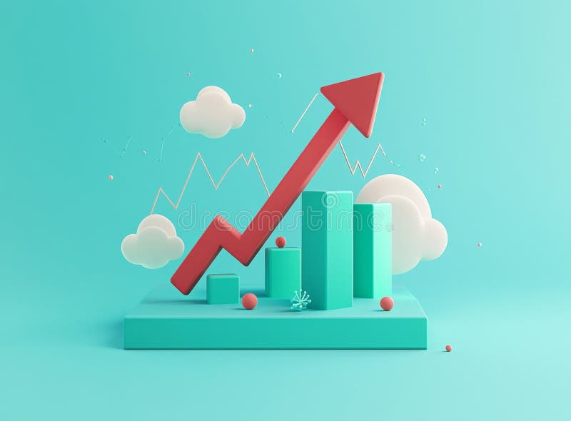 A Three-dimensional Financial Graph of Stock or Forex Trading Growth ...