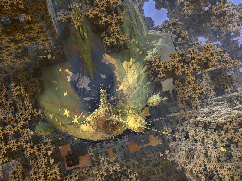 Three-dimensional fractal stock illustration. Illustration of curves ...