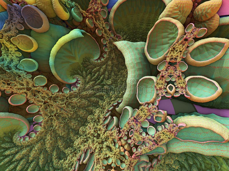 Three-dimensional fractal stock illustration. Illustration of almond ...