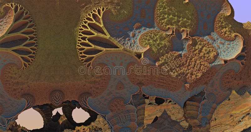 Three-dimensional Fractals of Mountains Stock Illustration ...