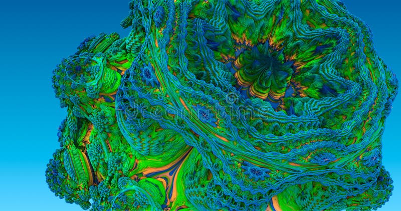 Three-dimensional fractals stock illustration. Illustration of almond ...