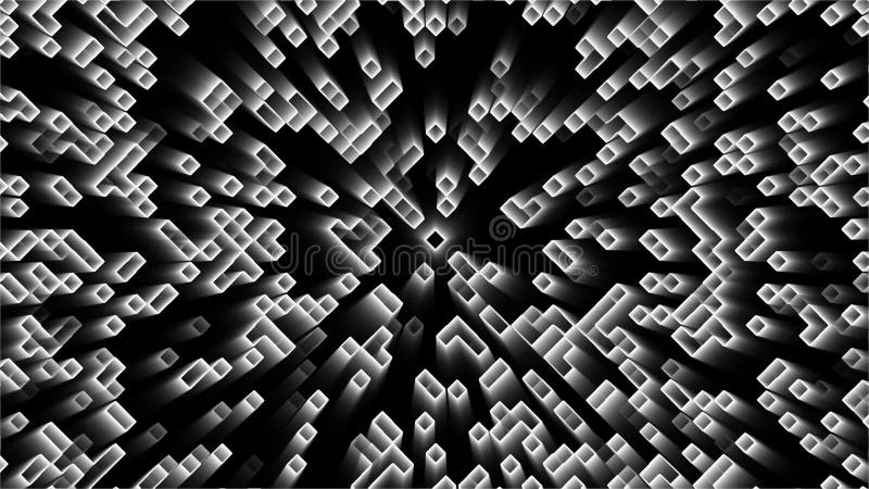 Three-dimensional Geometric Background of White Glowing Squares ...