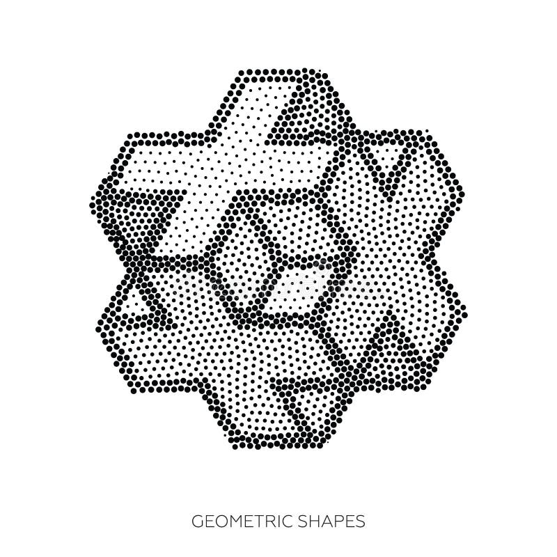 Three-dimensional Geometric Figures Collected from Points Stock Vector ...