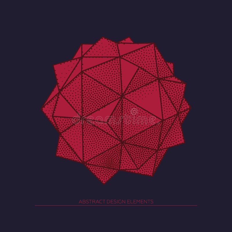 Three-dimensional Geometric Figures Collected from Points Stock Vector ...