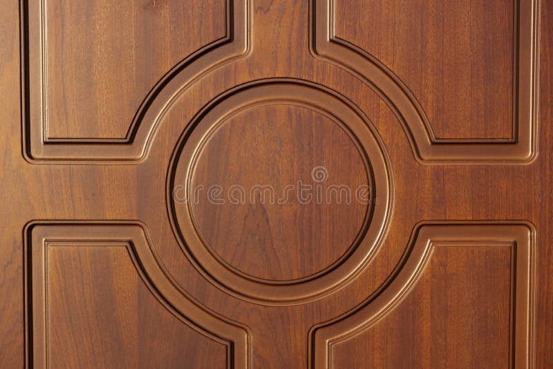 Three-dimensional Geometric Pattern on a Brown Door Close-up Stock ...