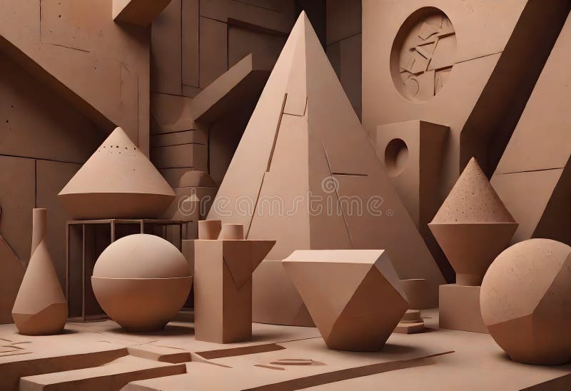 Three Dimensional Geometric Shapes and Forms, Generative AI Stock ...