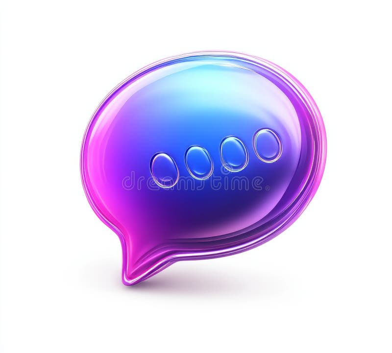 A Three-dimensional Glass Speech Bubble with a Holographic Effect, Used for Messages or Comments ...