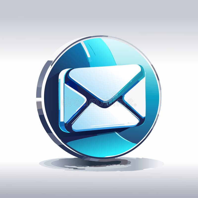 Three-dimensional Glossy Icon Representing Email Communication in ...