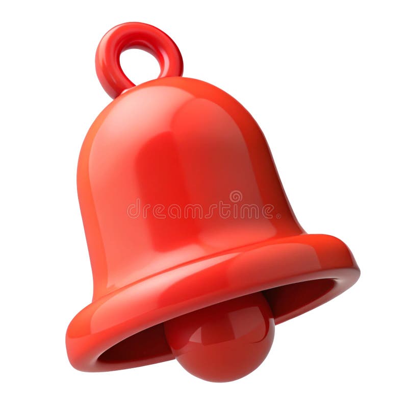 3D Red Bell Icon with Transparent Background Stock Photo - Illustration ...