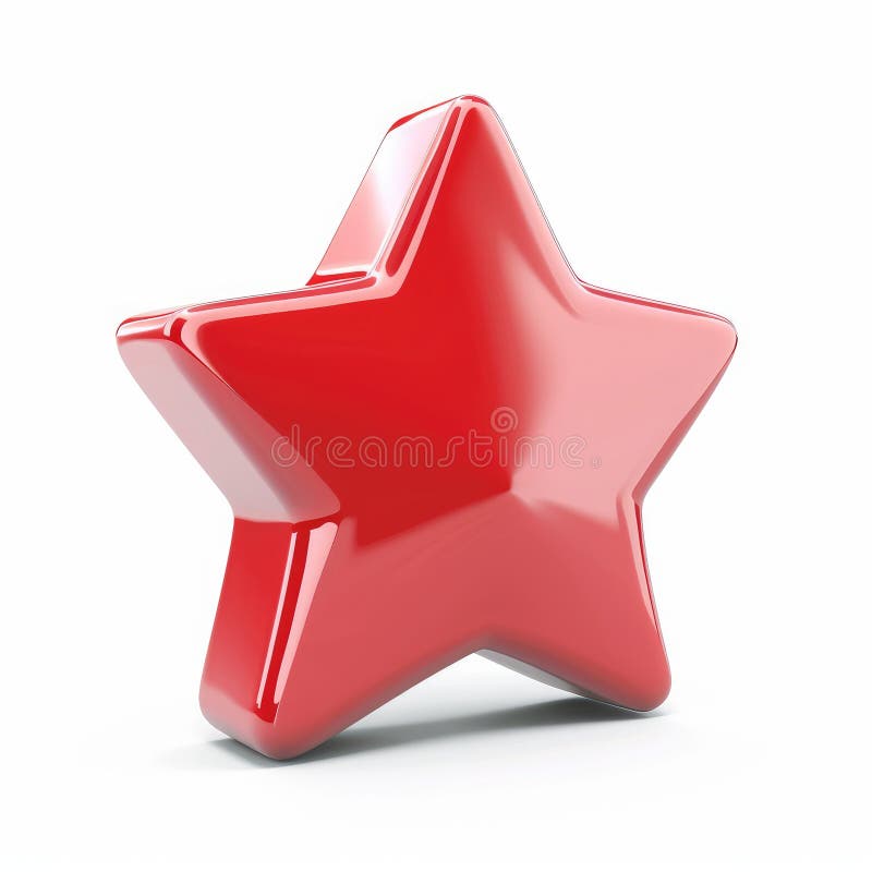 Glossy Red Star, 3D Render, Award Symbol Stock Illustration ...