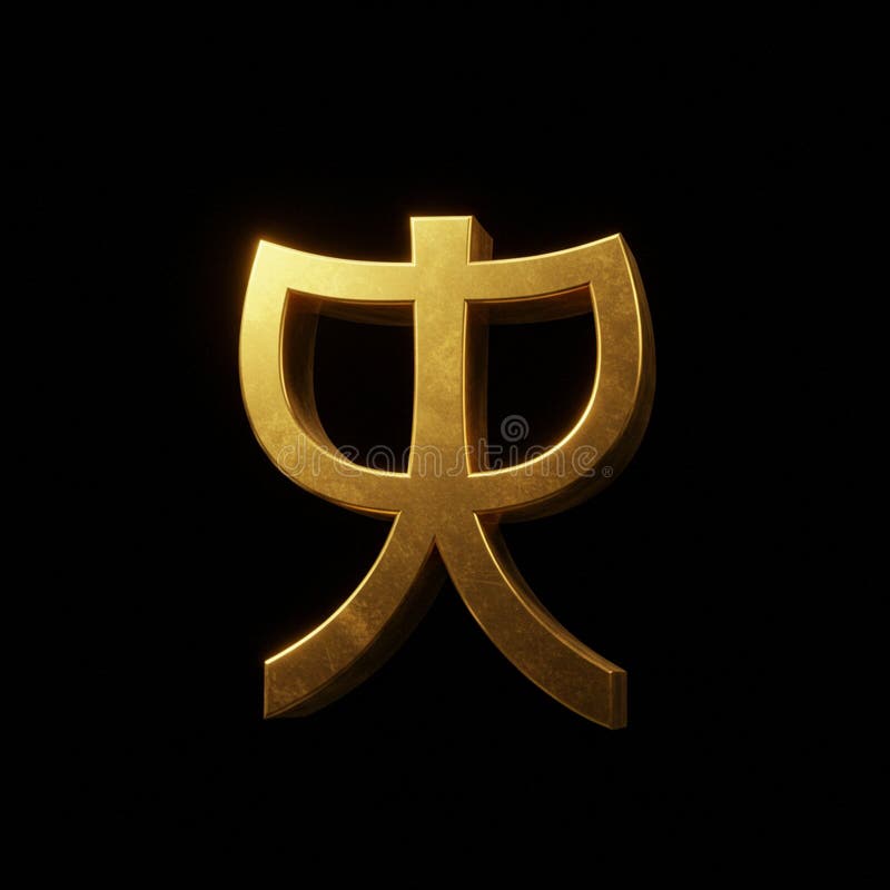 A Three-dimensional, Gold-colored Object Resembling a Stylized ...