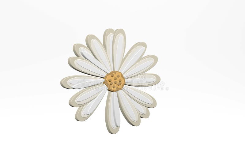 Three -dimensional Graphics of Flower Isolated on a White Background ...