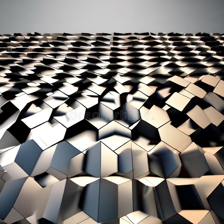 A Three-dimensional Grid of Cubes Rotating and Shifting, Creating an ...