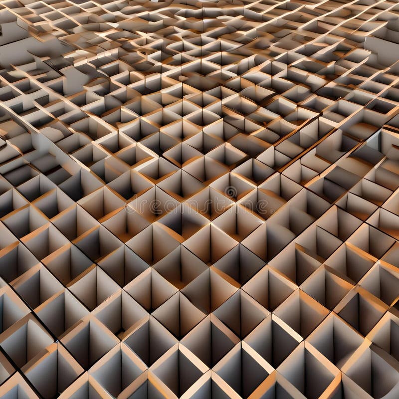 A Three-dimensional Grid of Cubes Shifting and Reconfiguring, Creating ...