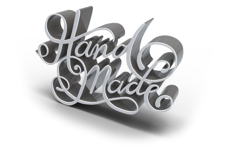 Three Dimensional of Hand Made Text Stock Illustration - Illustration ...