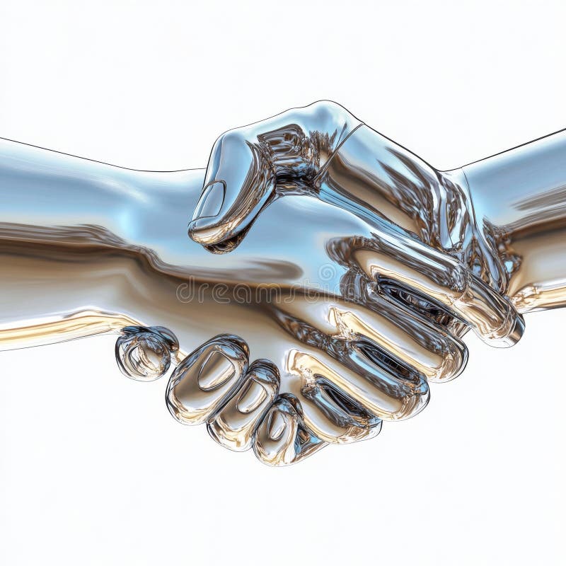 Three-dimensional Hands with a Glossy Finish Reaching Out, Symbolizing ...