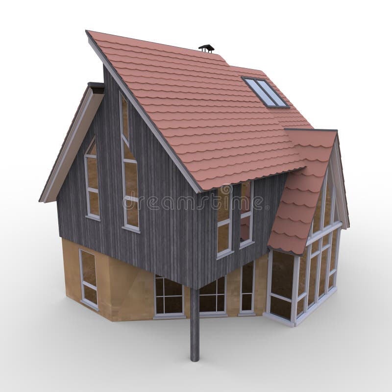 Three-Dimensional House stock illustration. Illustration of cottage ...