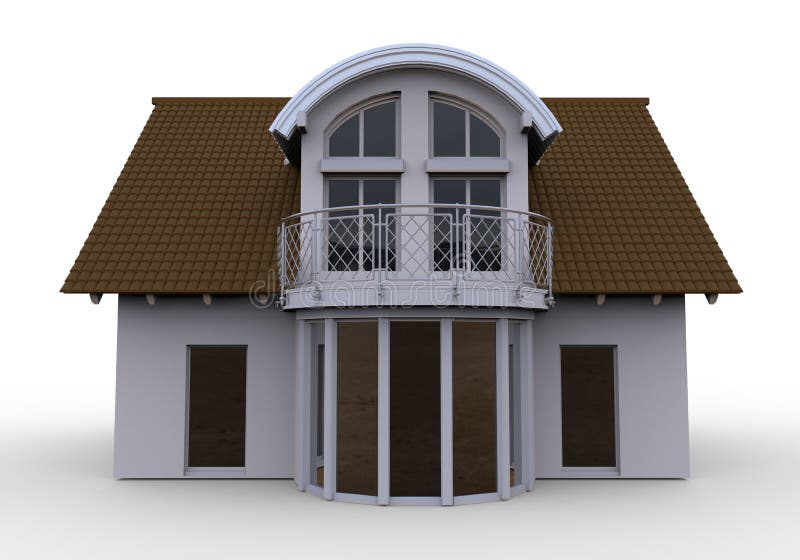 Three-Dimensional House stock illustration. Illustration of real - 52729466