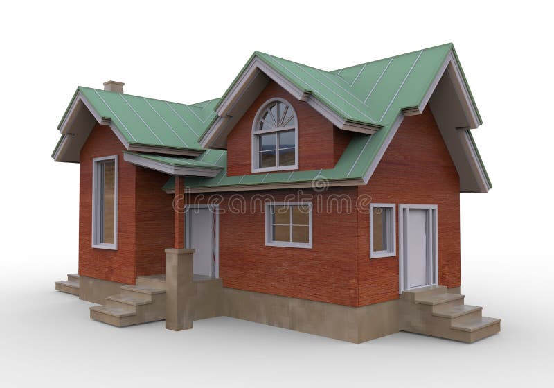 Three-Dimensional House stock illustration. Illustration of housing ...