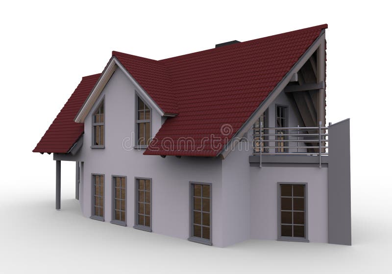 Three-Dimensional House stock illustration. Illustration of residential ...