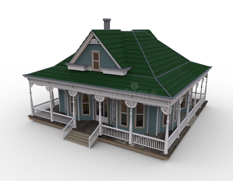 Three-Dimensional House stock illustration. Illustration of apartment ...