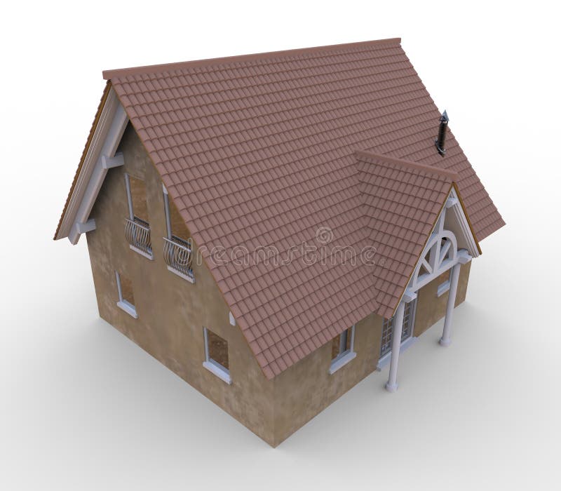 Three-Dimensional House stock illustration. Illustration of design ...