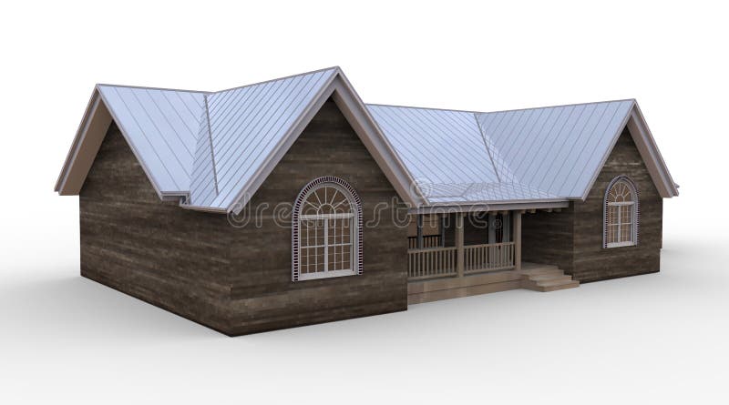 Three-Dimensional House stock illustration. Illustration of architect ...