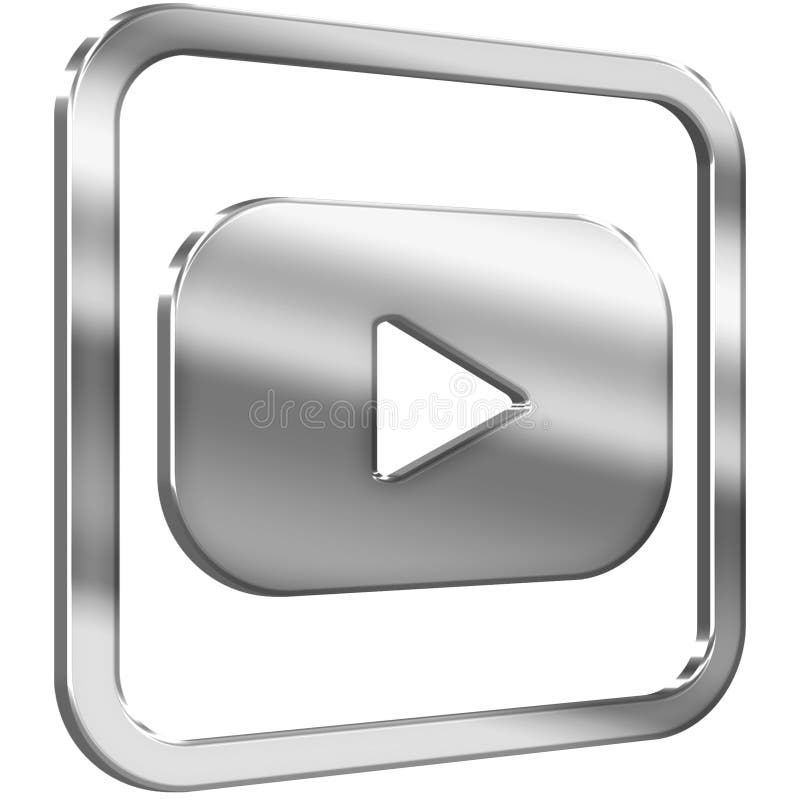 YouTube 3D Icon with Silver Metallic Effect Social Media Logo Editorial ...
