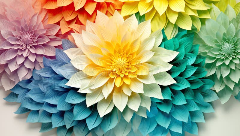 Three-dimensional Illustration of a Background with Flowers for Holiday ...