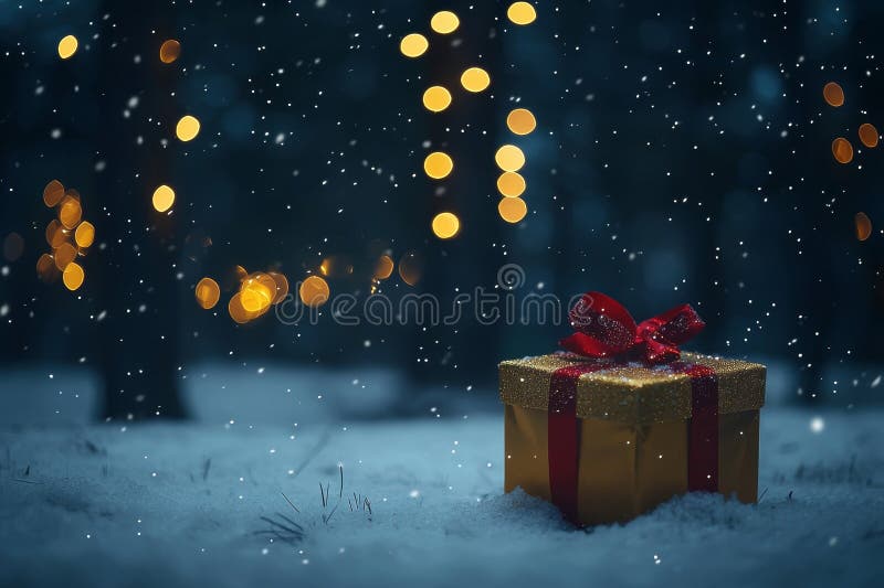 Three Dimensional Illustration of Christmas Gift Boxes and Bokeh Lights ...