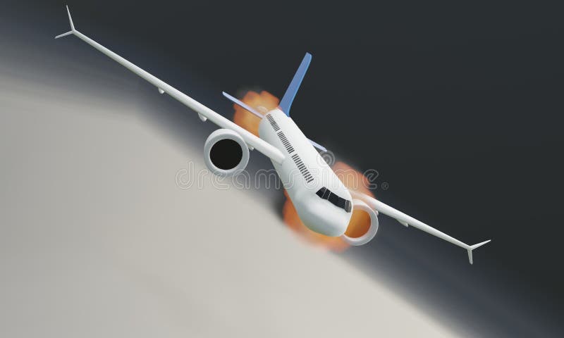 Three-dimensional Illustration 3D Dramatization of Boeing 737 Airplane ...