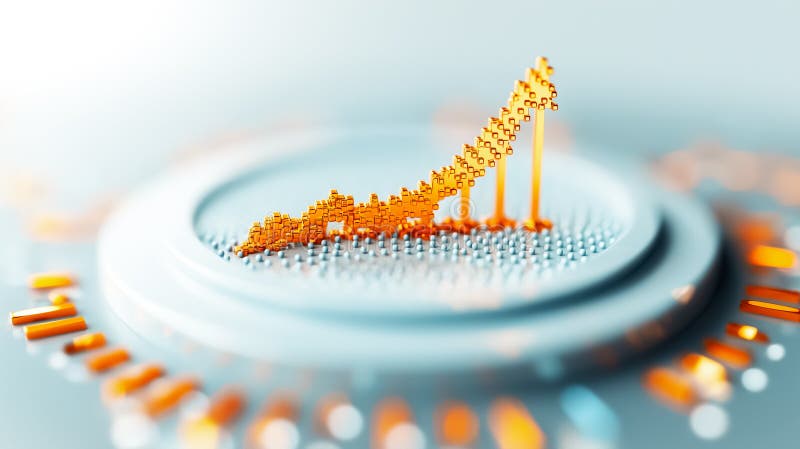 A Three-dimensional Illustration Depicts an Upward Trend in Data ...