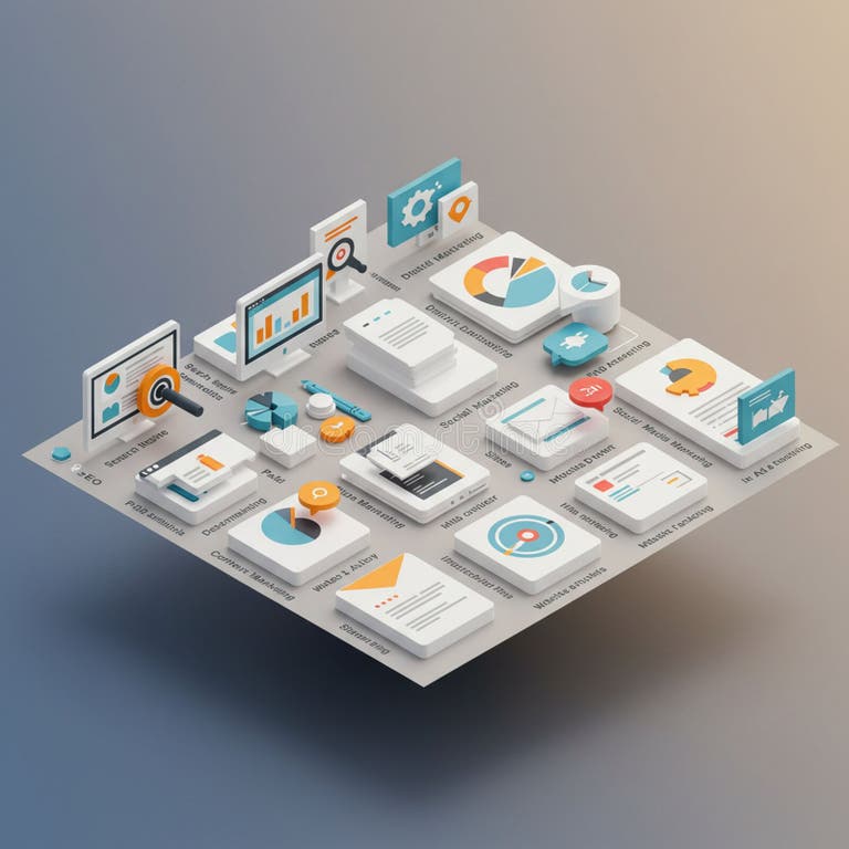Three-dimensional Illustration of a Digital Dashboard, Featuring ...
