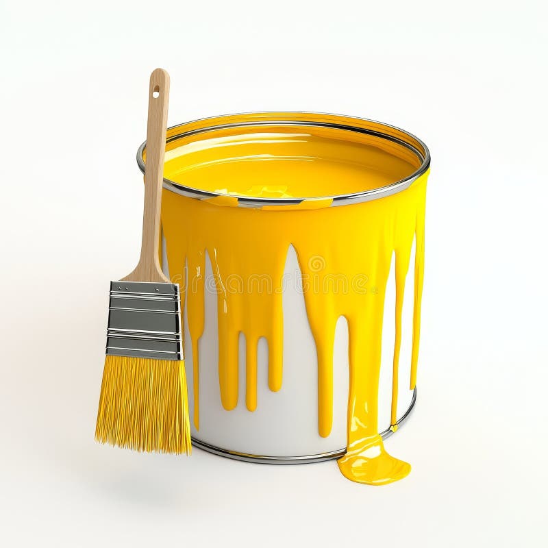 Three-dimensional Illustration of Dripping Paint from a Paint Can and ...