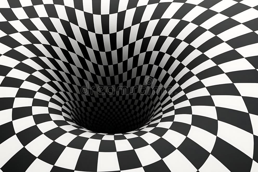 A Three-dimensional Illustration Featuring a Black Hole or a Deep Optical Illusion with ...