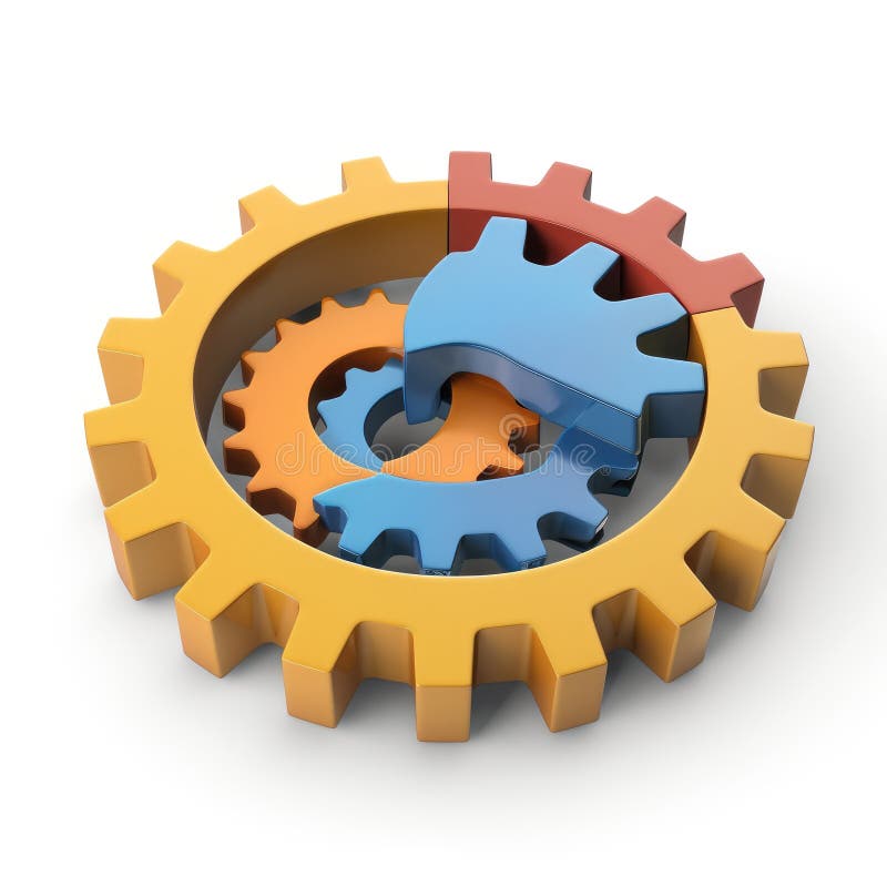 Interlocking Colorful Gears: Teamwork and Collaboration Concept Stock ...