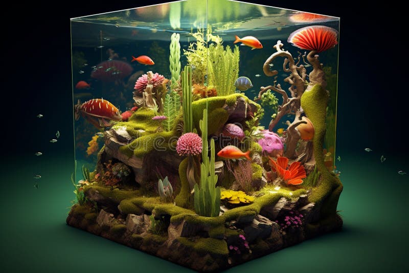 Three Dimensional Illustration of Small Ecosystem World Stock ...