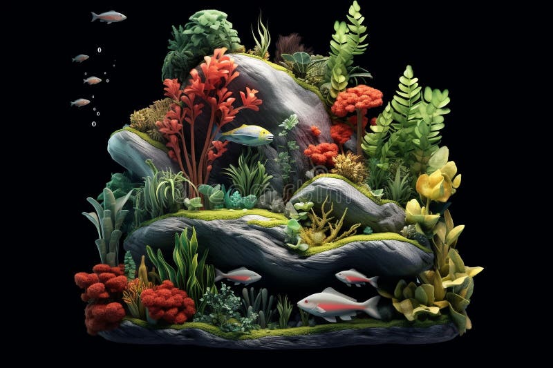 Three Dimensional Illustration of Small Ecosystem World Stock ...