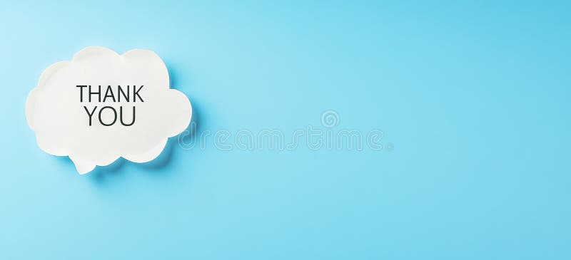 Three-dimensional Illustration of a Speech Bubble Saying Thanks Against ...