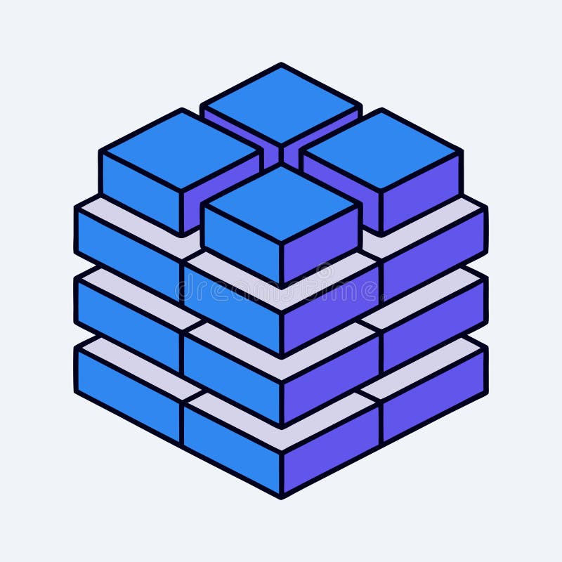 Representation of Stacked Rectangular Stock Vector - Illustration of ...