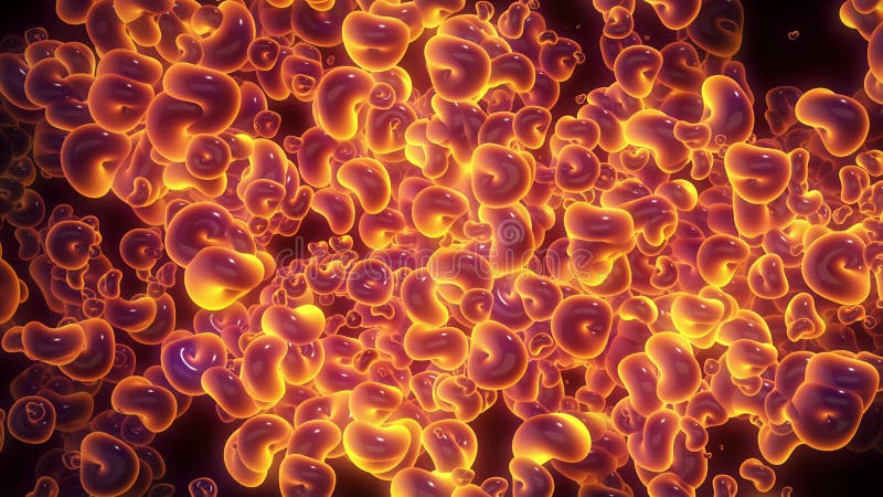 Three-dimensional Image of Cells. Cells in Red-orange Color Stock Video ...