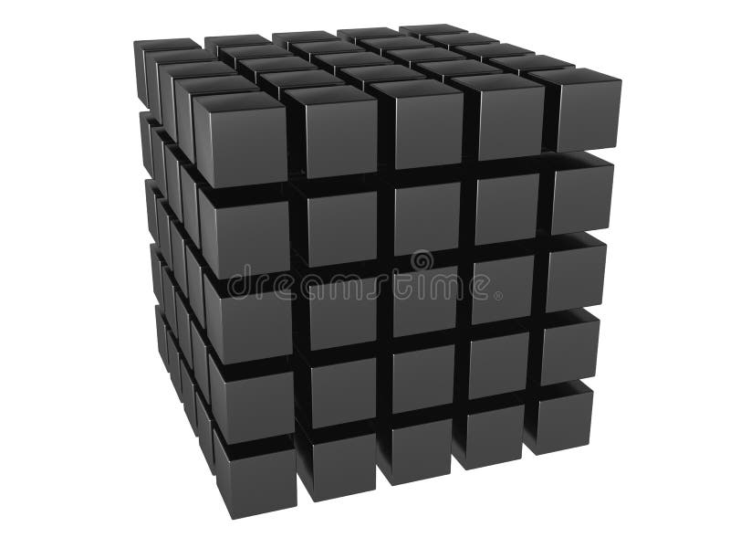 The Three-dimensional Image of a Set of Cubes Stock Illustration ...