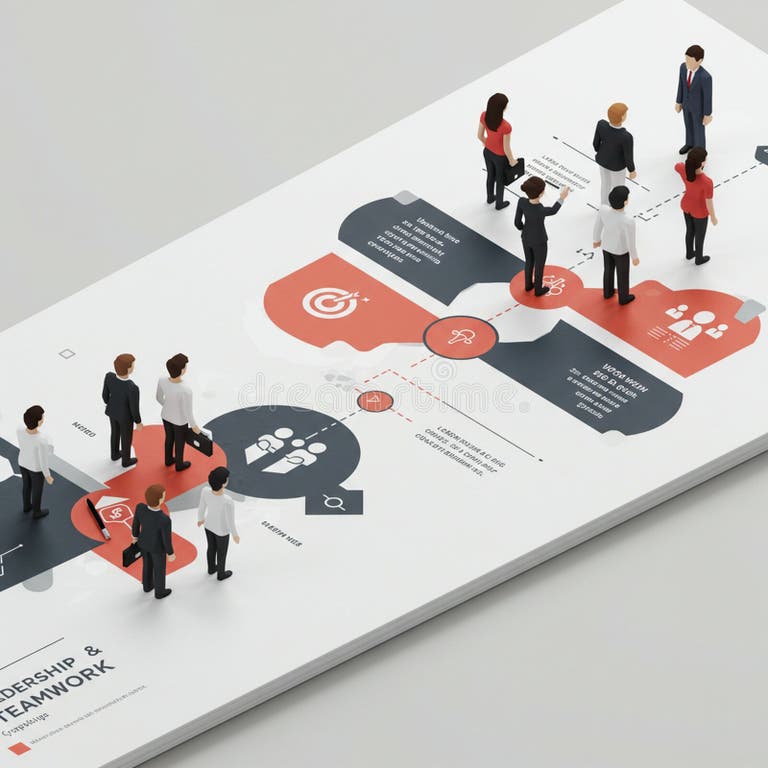 Three-dimensional Infographic Featuring Miniature Human Figures ...